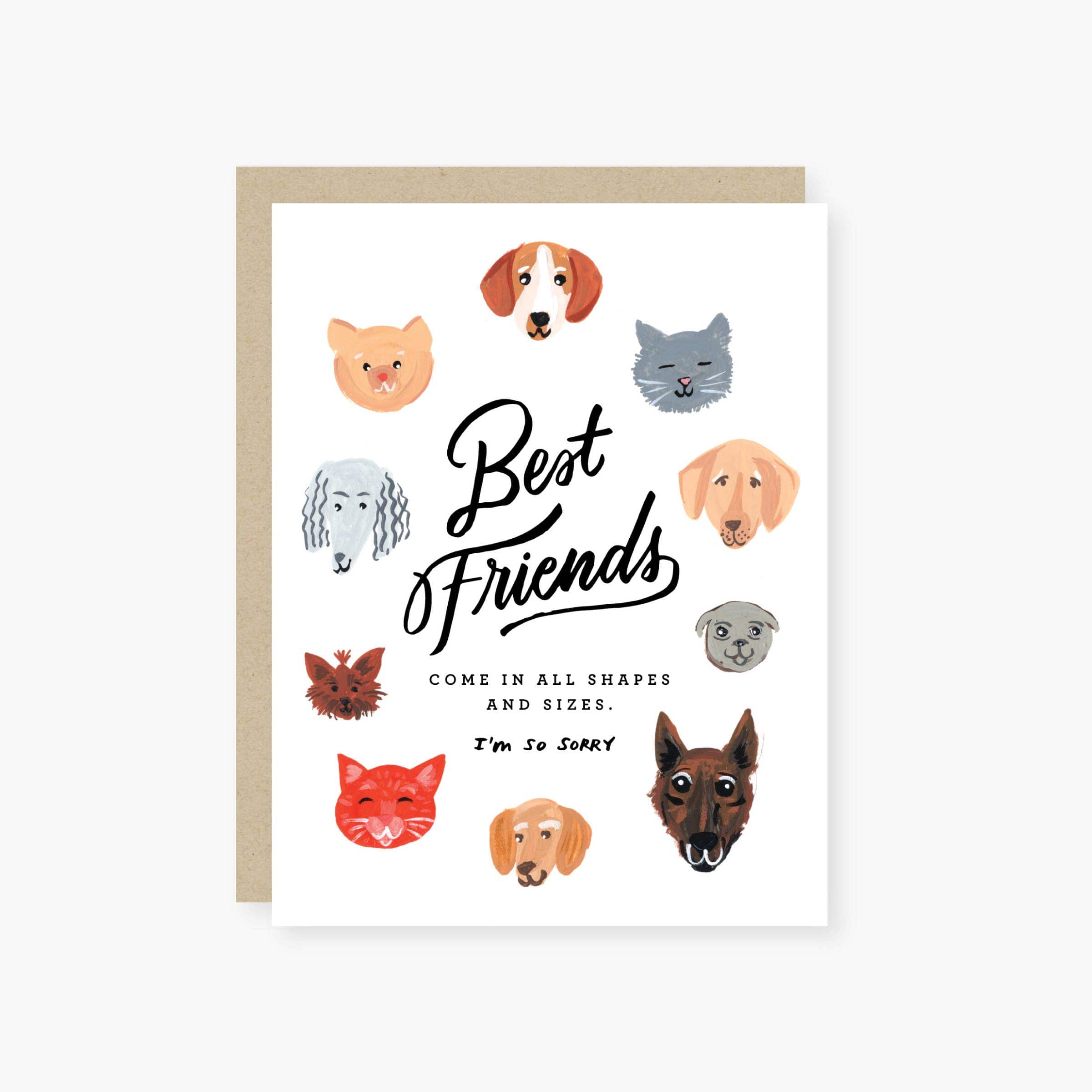 Best friends come in all shapes and sizes pet sympathy card – Paper Luxe