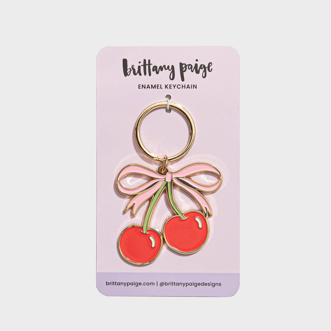 Cherries Enamel Keychain Bag Charm – Paper Luxe