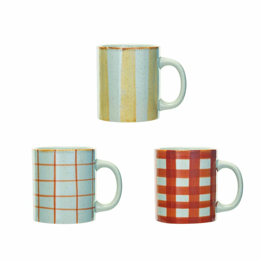 16 oz. Hand-Painted Stoneware Mug w/ Pattern – Paper Luxe