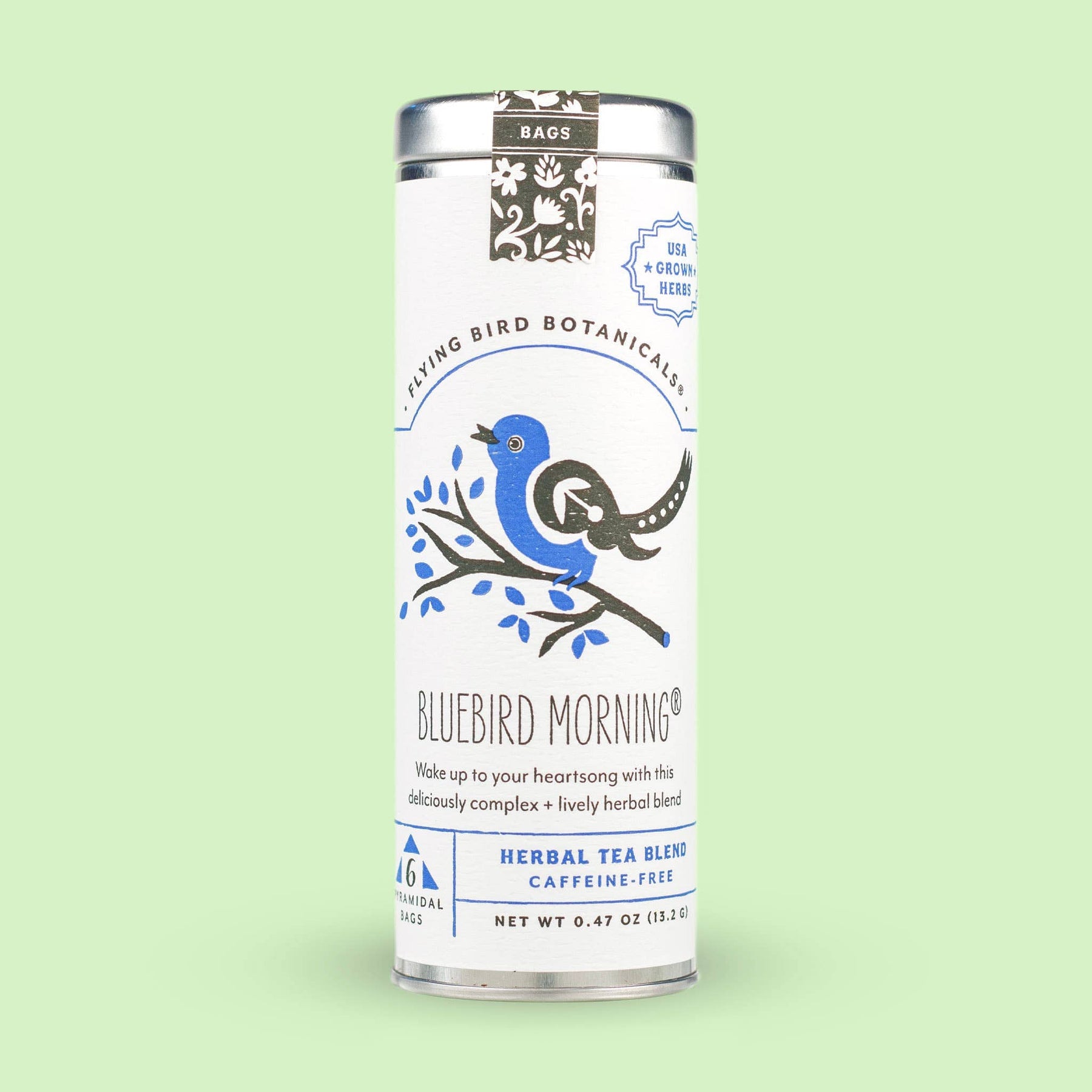 Bluebird Morning – 6 Tea Bag Tin – Paper Luxe
