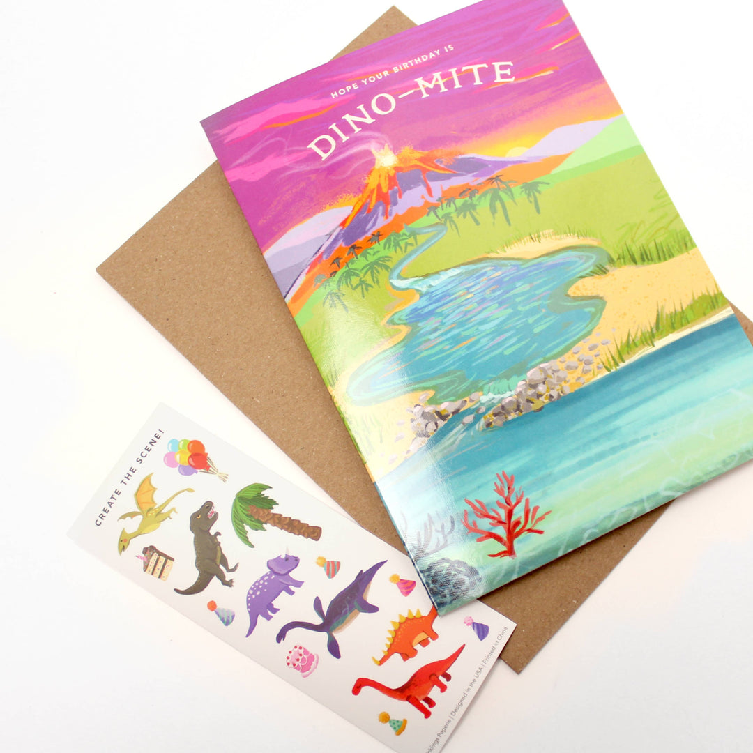 Sticker Scene Card - Dinosaur Birthday – Paper Luxe
