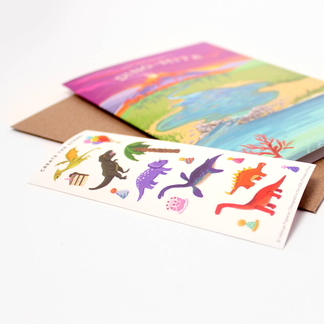 Sticker Scene Card - Dinosaur Birthday – Paper Luxe