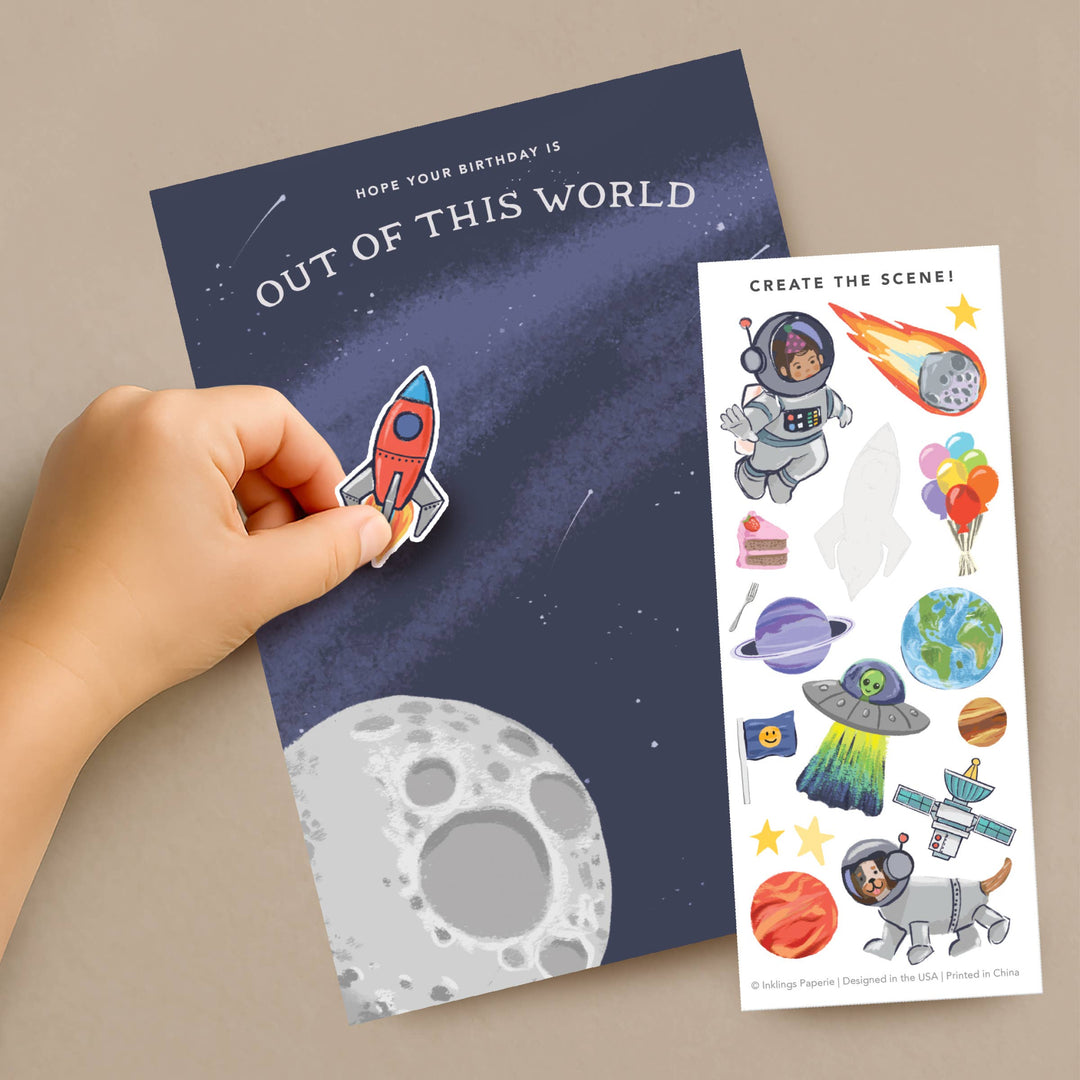 Sticker Scene Card - Outer Space Birthday – Paper Luxe