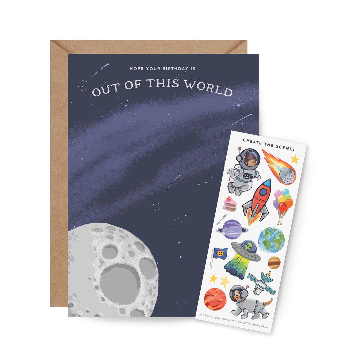 Sticker Scene Card - Outer Space Birthday – Paper Luxe