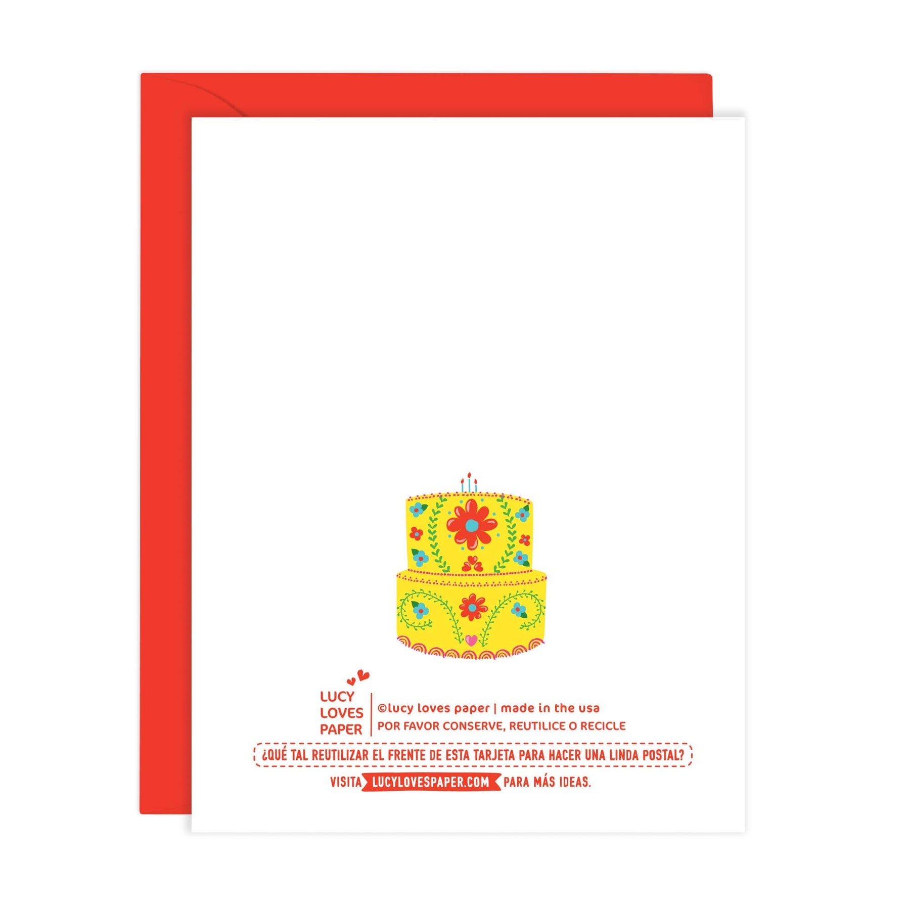 Mexican Embroidery Cake - Feliz Cumpleaños Card (A2) – Paper Luxe