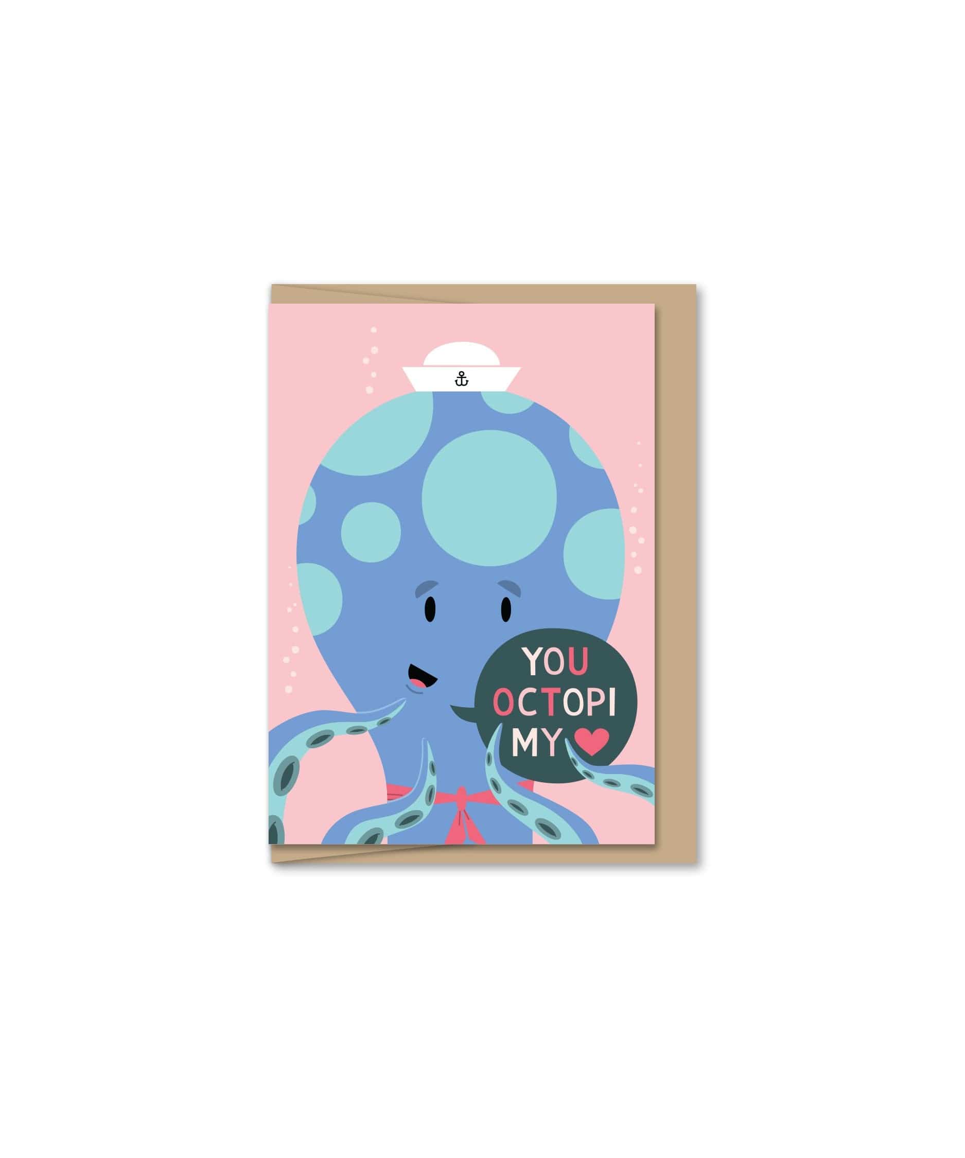 Octopi My Heart Mini Card – Paper Luxe