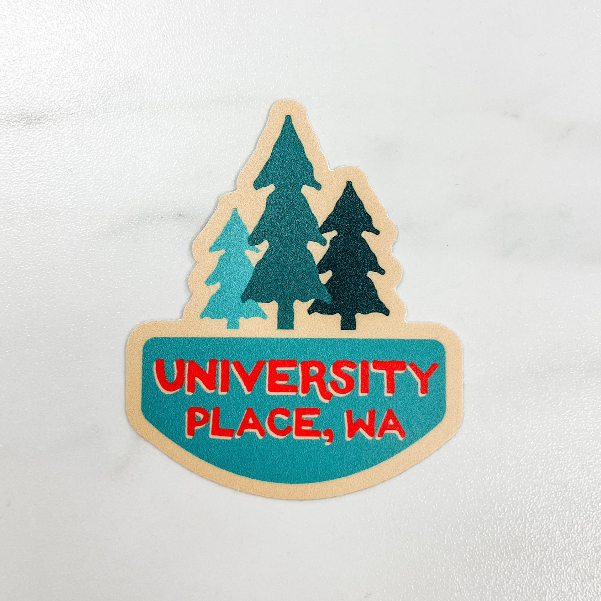 Retro Trees - University Place Sticker – Paper Luxe