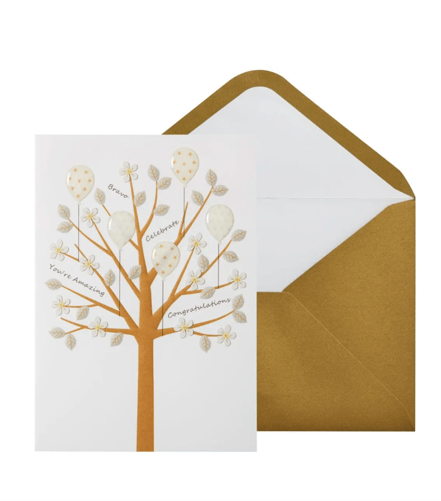 Congrats Tree with Words Congratulations Card – Paper Luxe