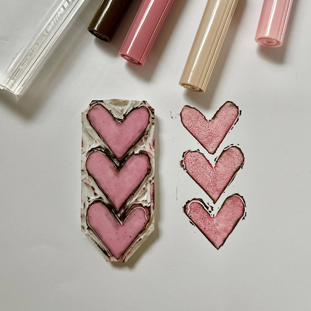 CARVED Stacked Hearts Mini Valentine Cards | BOX of 6 – Paper Luxe