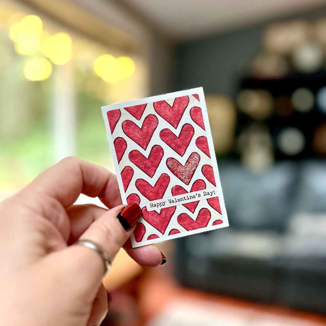 CARVED Stacked Hearts Mini Valentine Cards | BOX of 6 – Paper Luxe