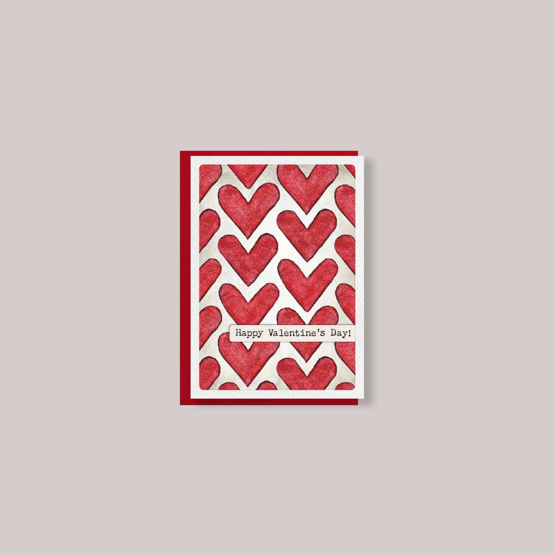 CARVED Stacked Hearts Mini Valentine Cards | BOX of 6 – Paper Luxe