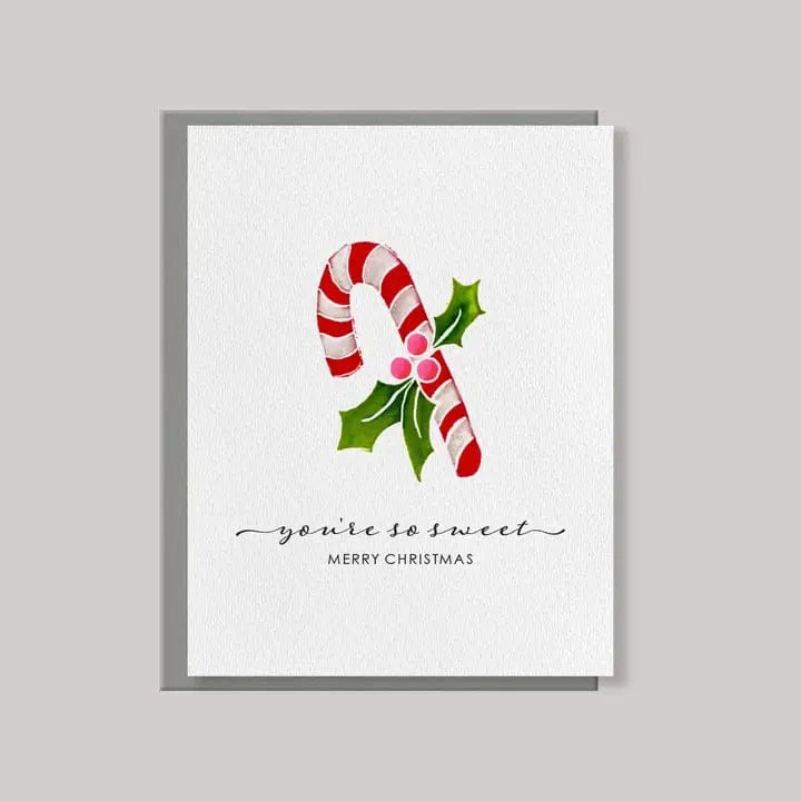 Candy Cane 'You're So Sweet' Notecard – Paper Luxe