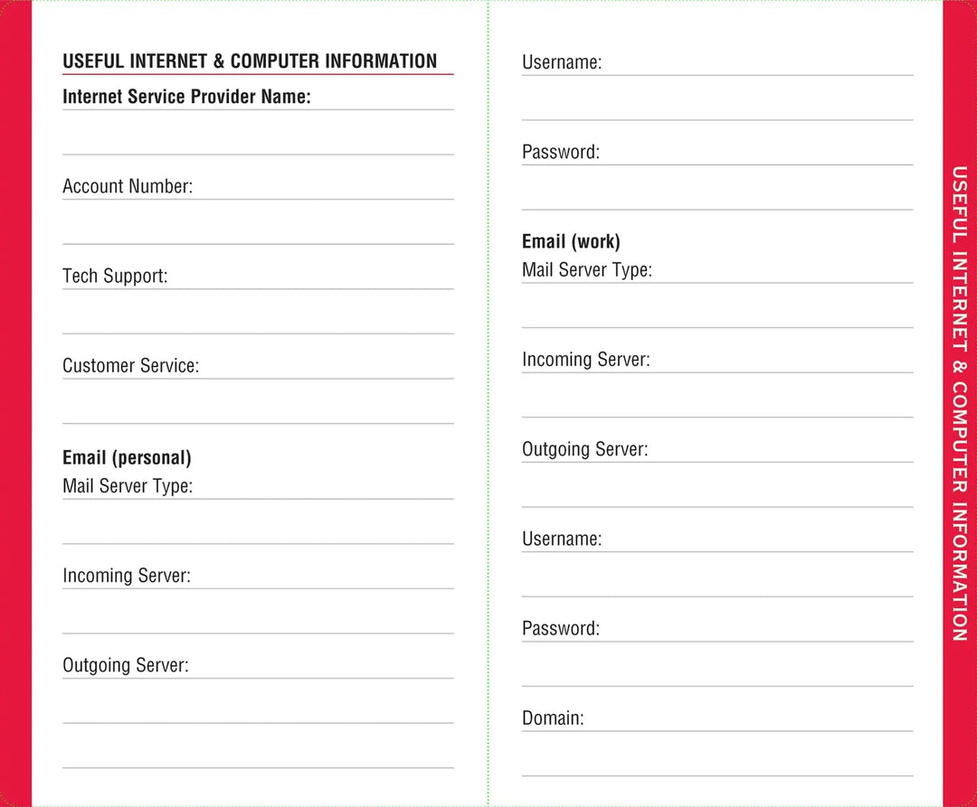 The Pocket Internet Address & Password Logbook (Black) – Paper Luxe