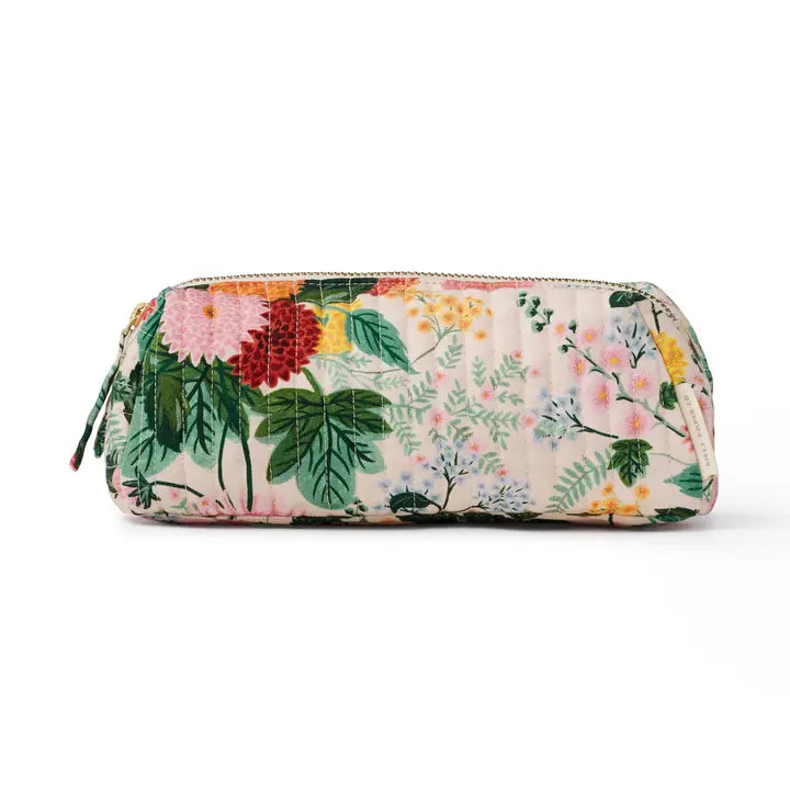 Dahlia Quilted Small Cosmetic Pouch – Paper Luxe