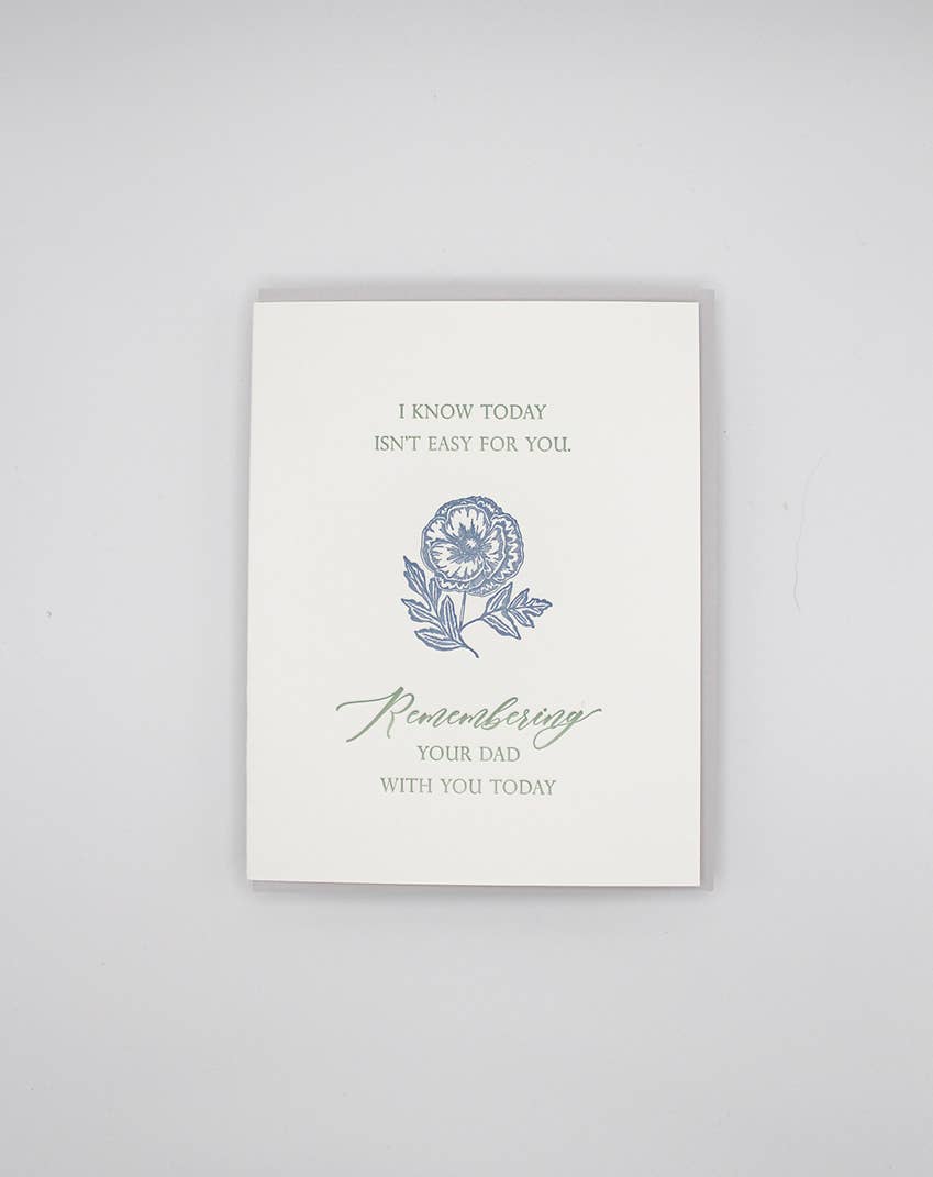 Remembering Your Dad With You Today Letterpress Card – Paper Luxe