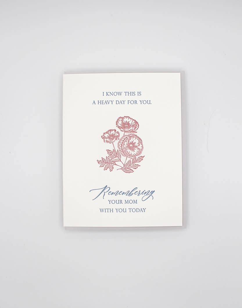Remembering Your Mom With You Today Letterpress Card – Paper Luxe