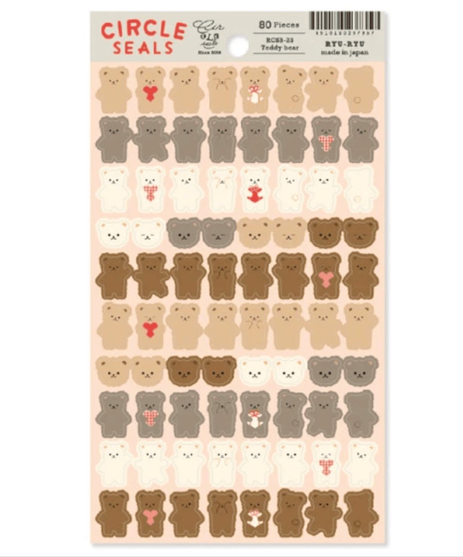 Sheet of Teddy Bear Stickers - Made in Japan – Paper Luxe