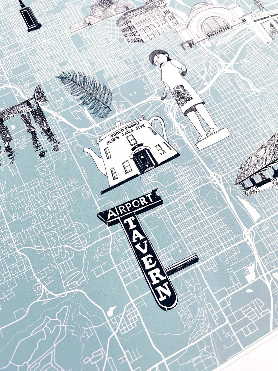 TACOMA Washington "Charms" Map Art Print – Paper Luxe