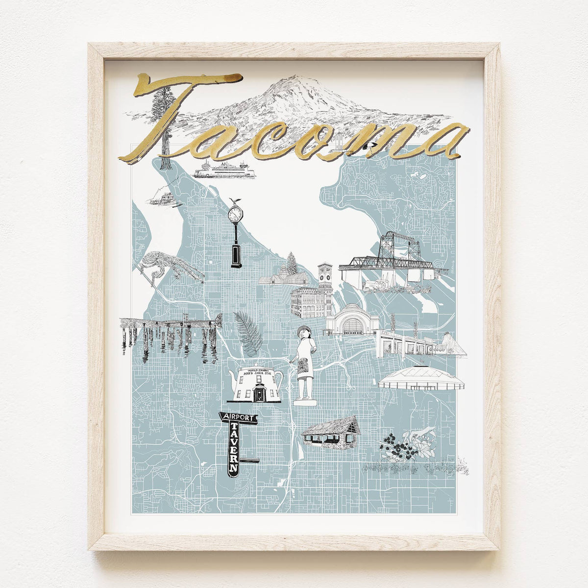 TACOMA Washington "Charms" Map Art Print – Paper Luxe