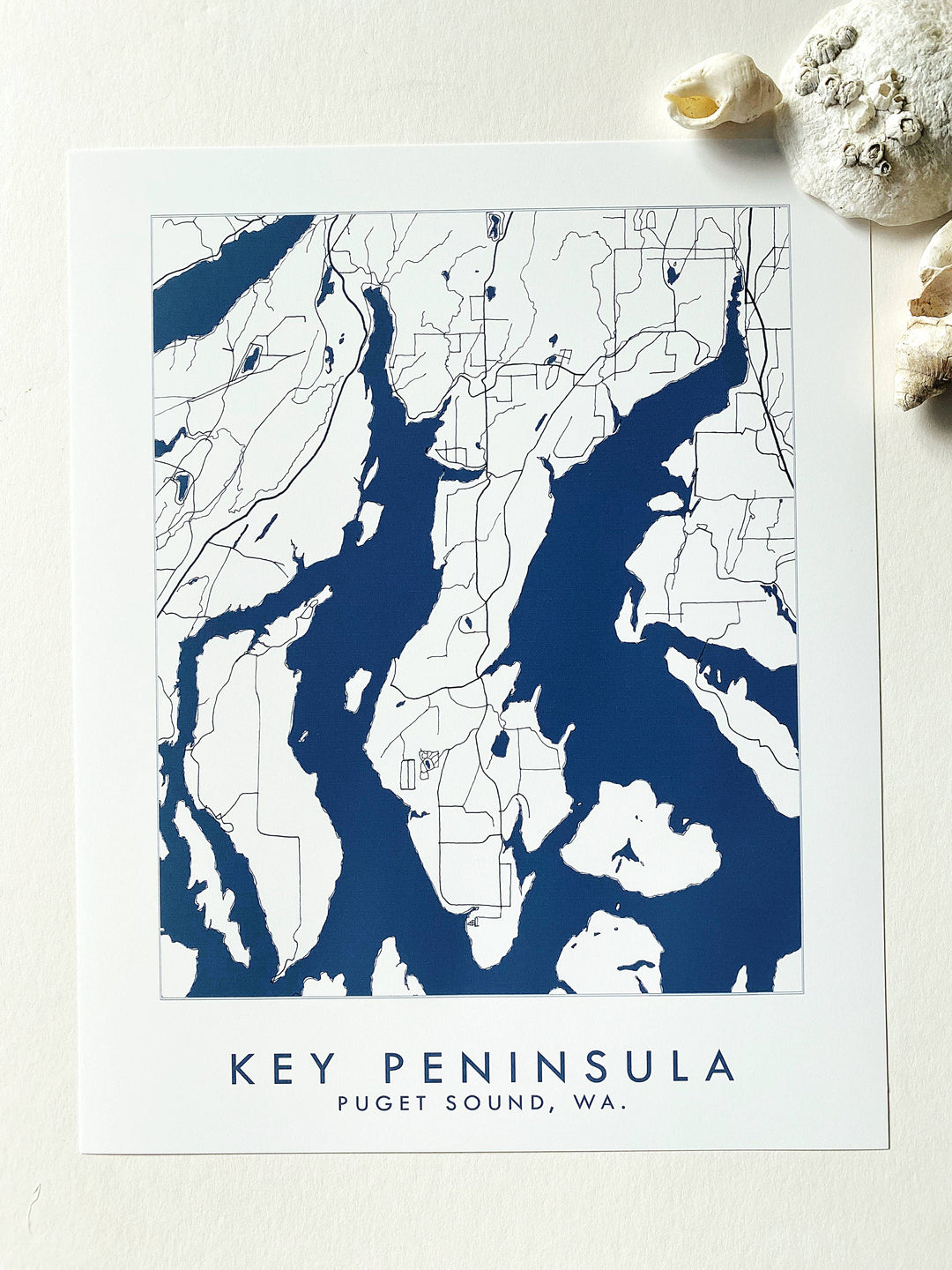Key Peninsula Washington "Blueprint" Map Art Print – Paper Luxe