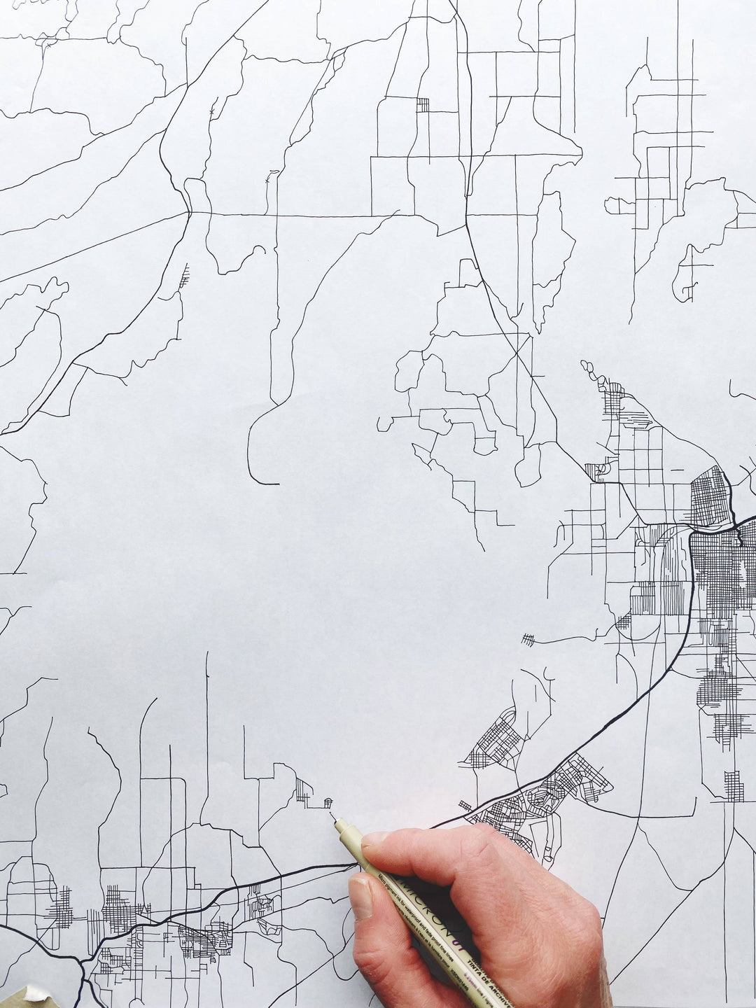 South Puget Sound Washington Hand Drawn Topo Map Art Print – Paper Luxe