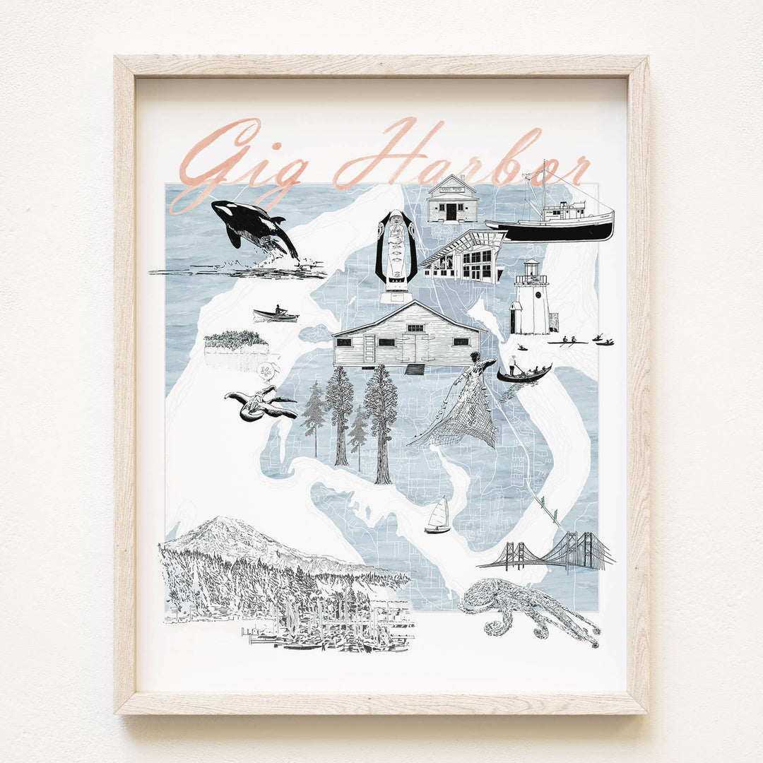 Gig Harbor "Charms" Map Art Print – Paper Luxe