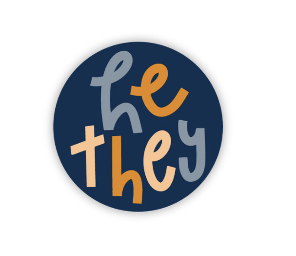 He / They Pronoun Mini Sticker – Paper Luxe